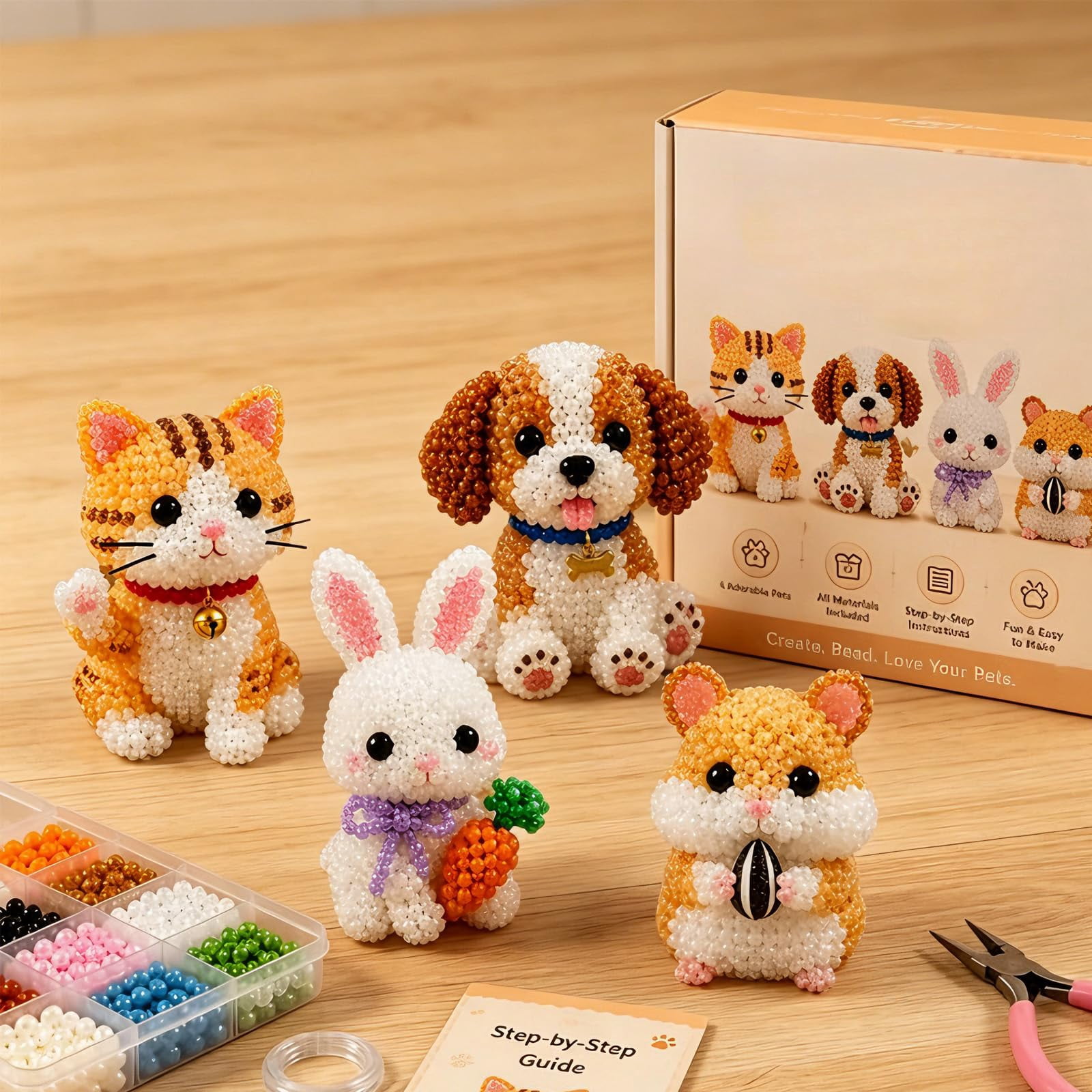 2026 Tiny 3D Beaded Animal DIY Kit, Cute Bird Beading Craft Set for ...