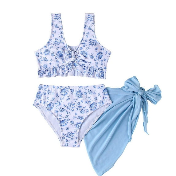 2026 Toddler Girls Swim Suits 3 Piece Bikini Set With Floral Print ...