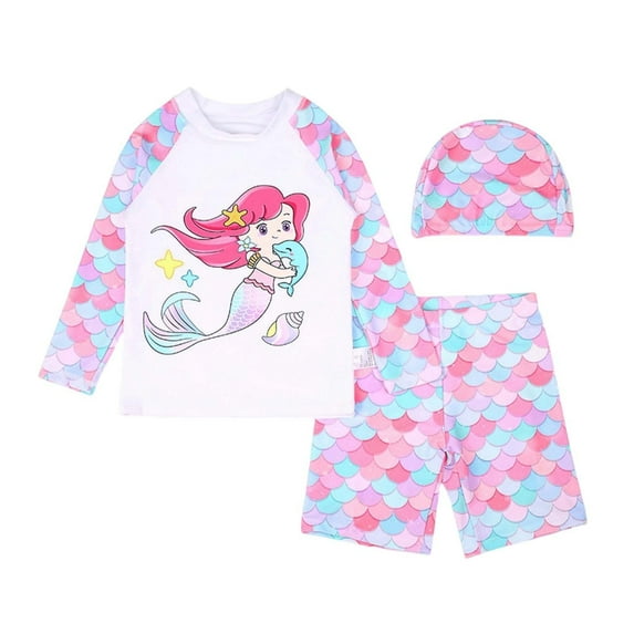 2026 Toddler Girls Swim Suits Split Long Sleeve Rash Guard With Shorts ...