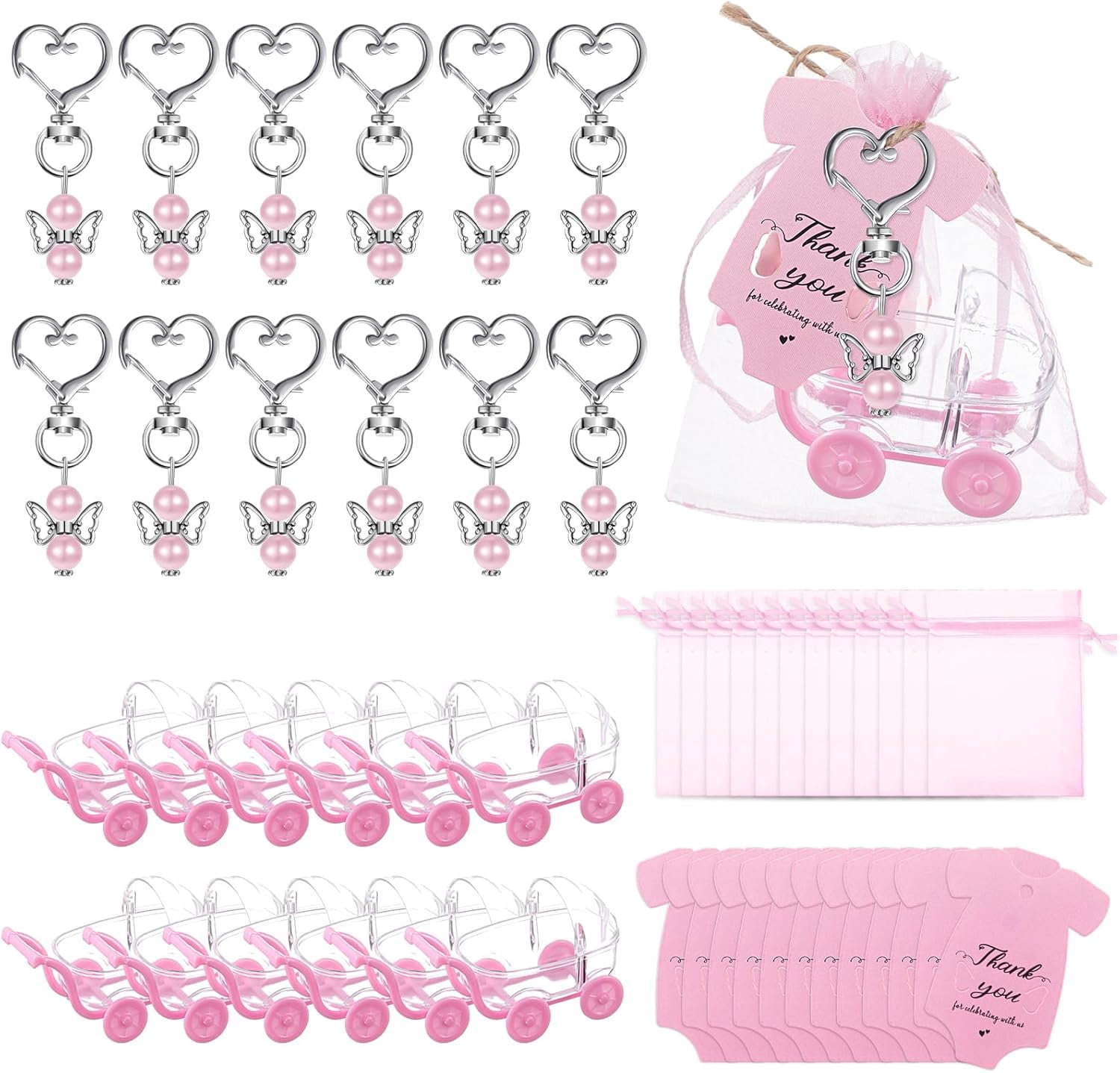 2026 Top Hot Item 49 P cs Baby Shower Favors Set, Angel Keychains ...