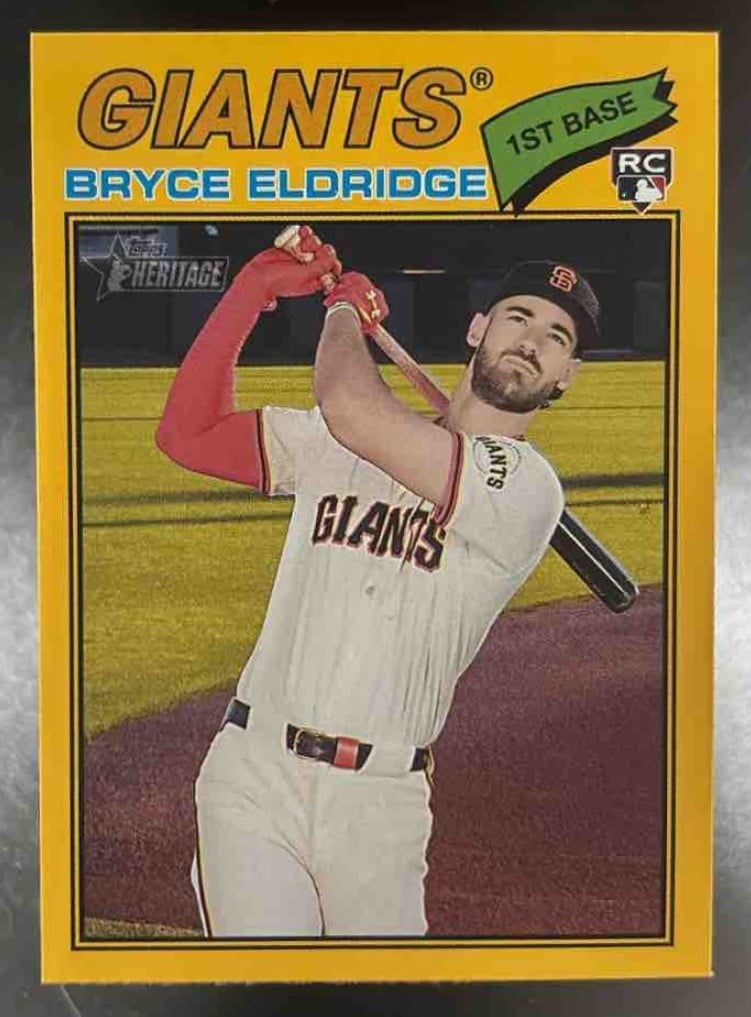 2026 Topps Heritage Bryce Eldridge Dark Yellow Border #310 RC Giants ...