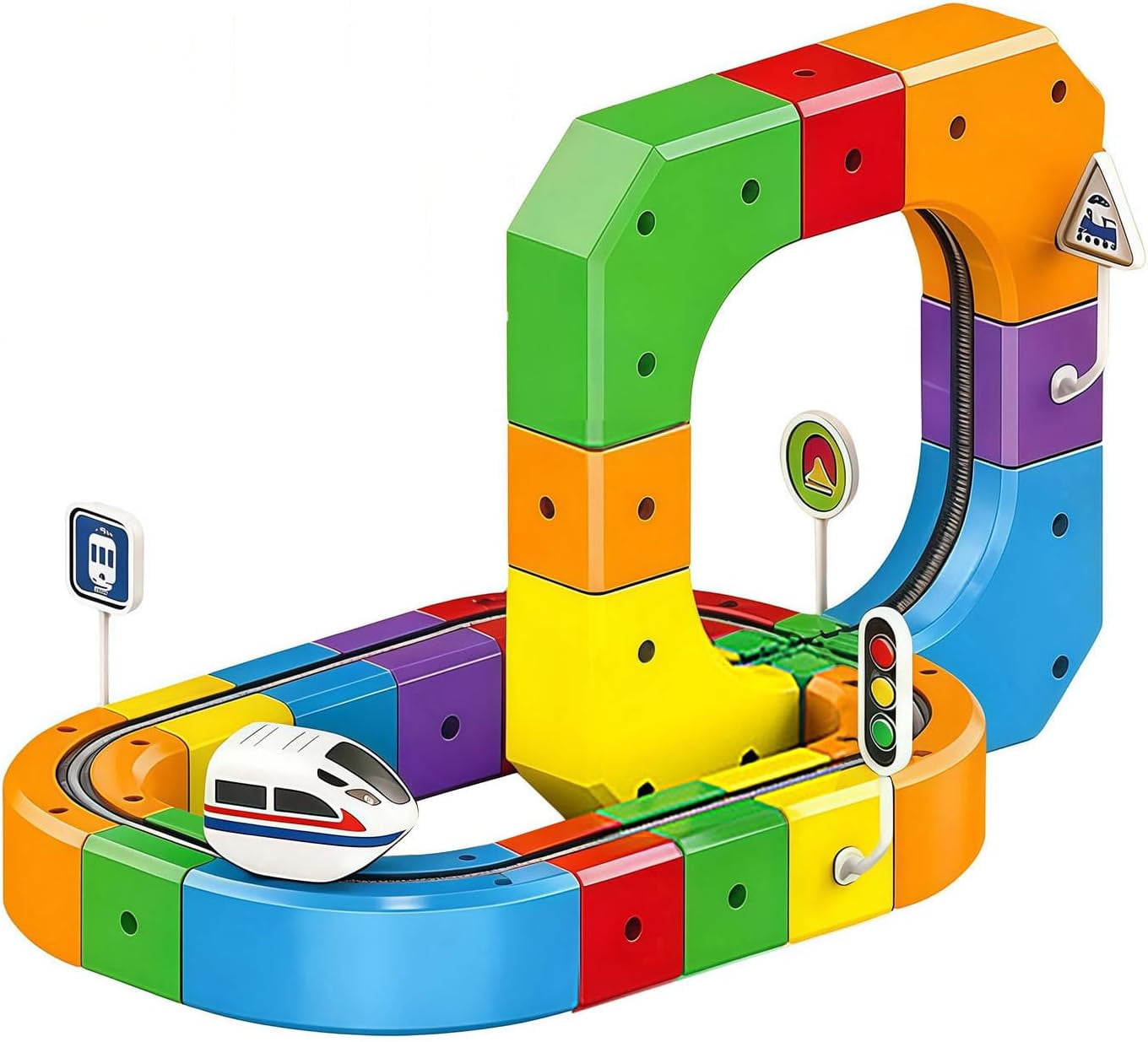 2026 Train Track Fusion Set, 2026 81Pcs 3D Infinity Train Routes with ...
