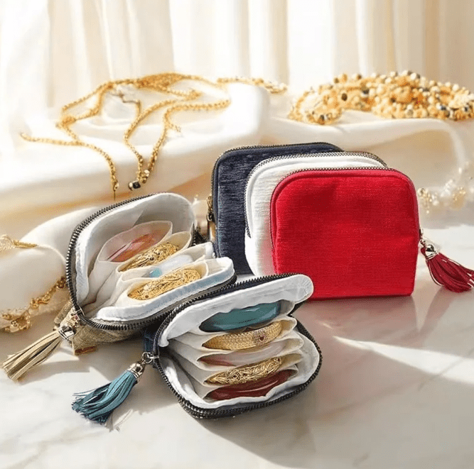 2026 Travel Jewelry Pouch, Small High-End Large-Capacity Tassel Storage ...