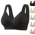 2026 Trendy Front Button Lace Comfort Bra, Wirefree Breathable Full Cup ...