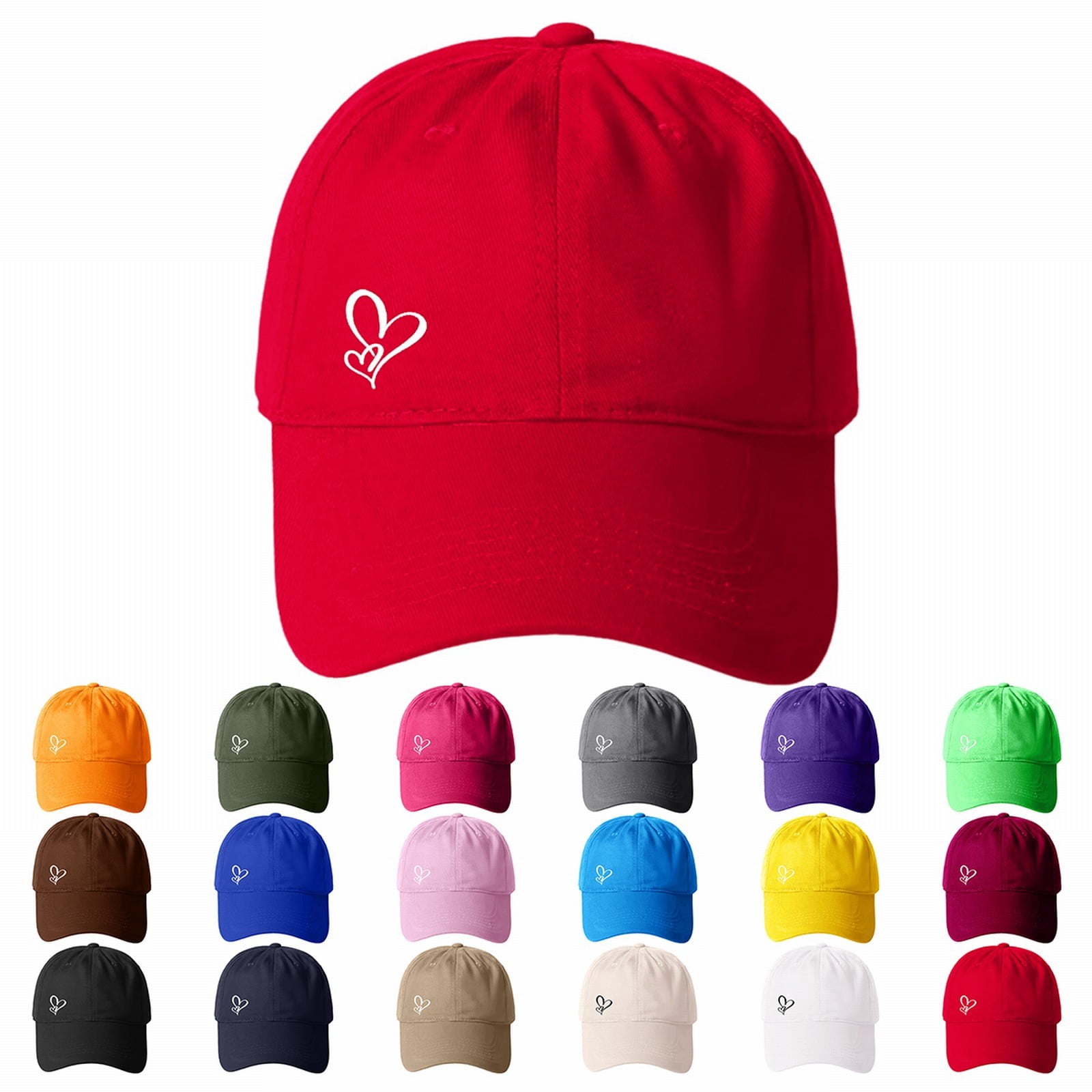 2026 Trendy Heart Baseball Caps for Women Men Girls Low Profile Dad ...