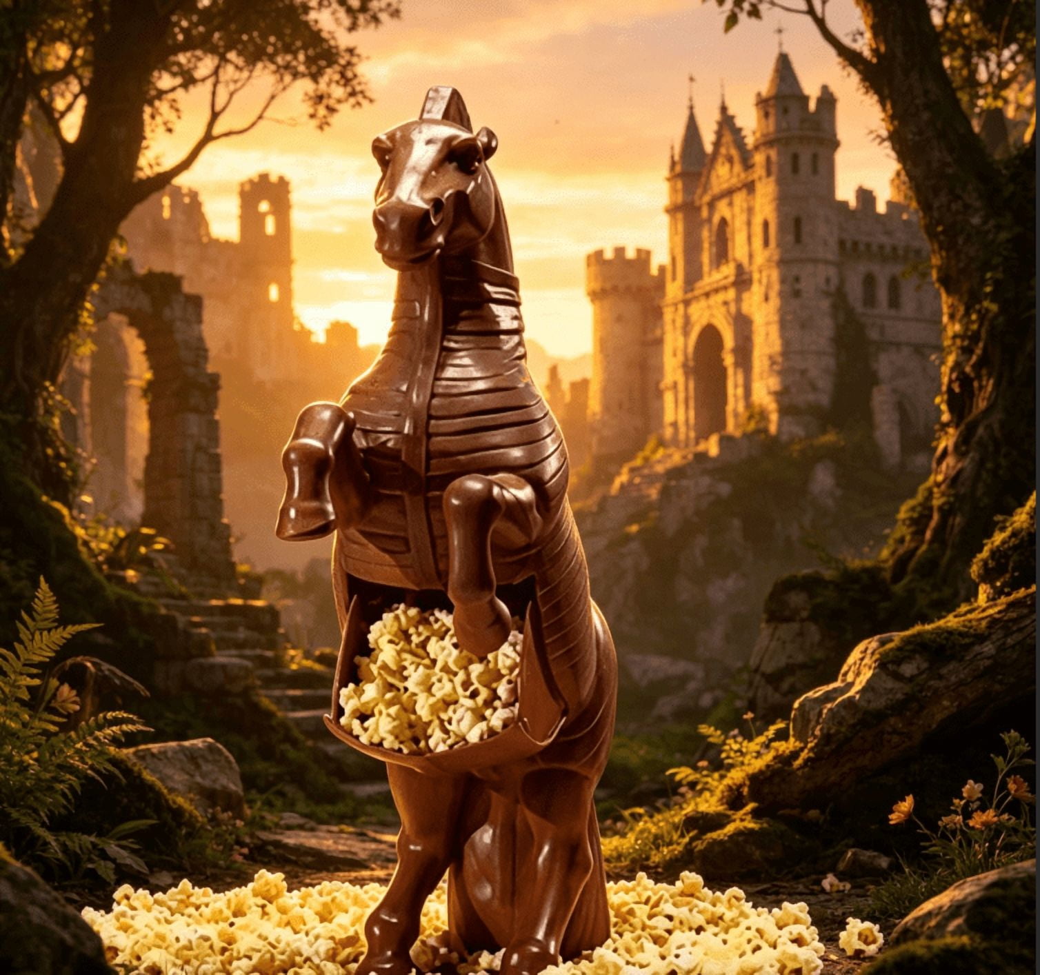 2026 Trojan Horse Popcorn Bucket, Novelty Snack Container for Movie ...