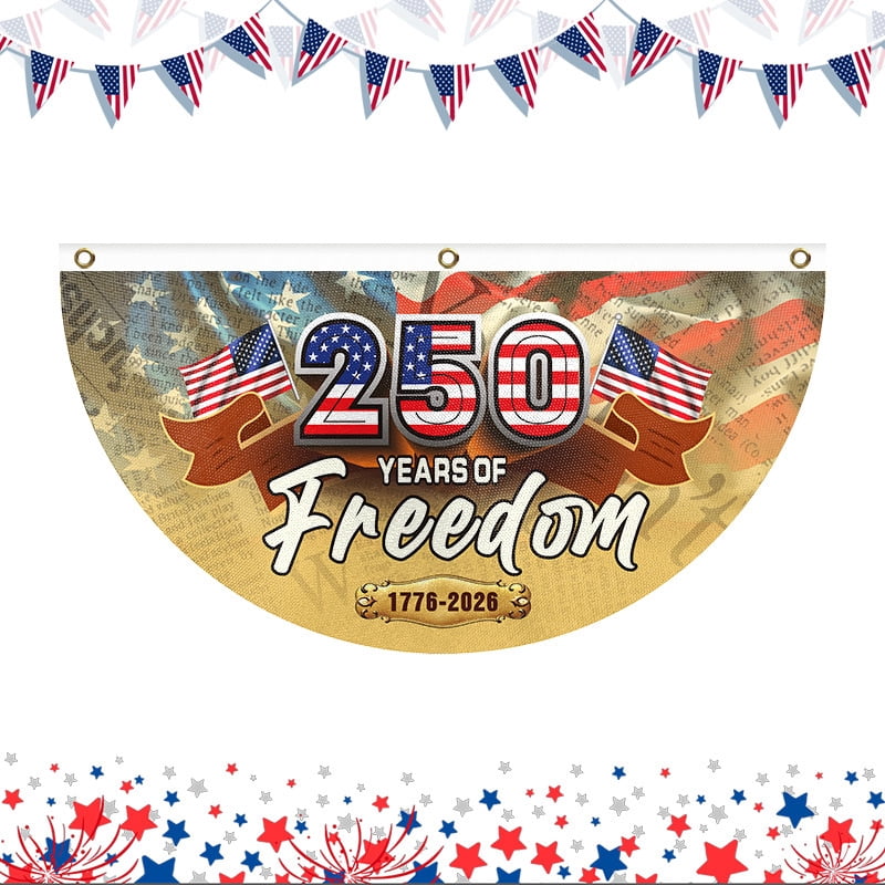 2026 USA 250th Anniversary Fan-Shaped Flag Pattern Courtyard Decoration ...