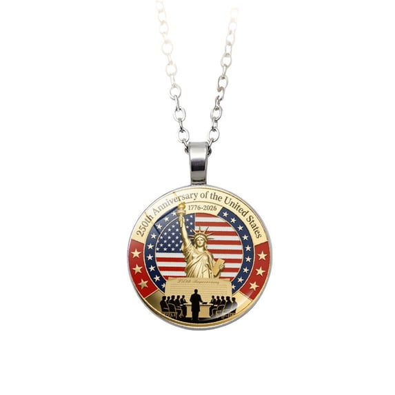 2026 USA 250th Anniversary Necklace Patriotic Liberty Bell Statue of ...