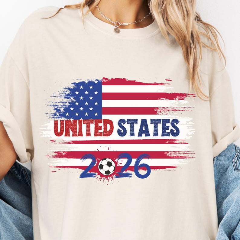 2026 USA Soccer Shirt, Patriotic United States Jersey Graphic Tee ...