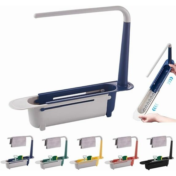 2026 Updated Telescopic Sink Storage Rack Adjustable, Telescopic 2-in-1 ...