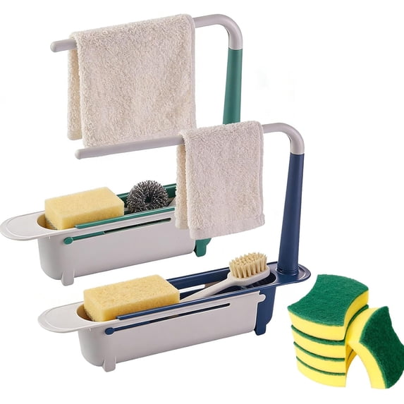 2026 Updated Telescopic Sink Storage Rack,Telescopic Kitchen Over Sink ...