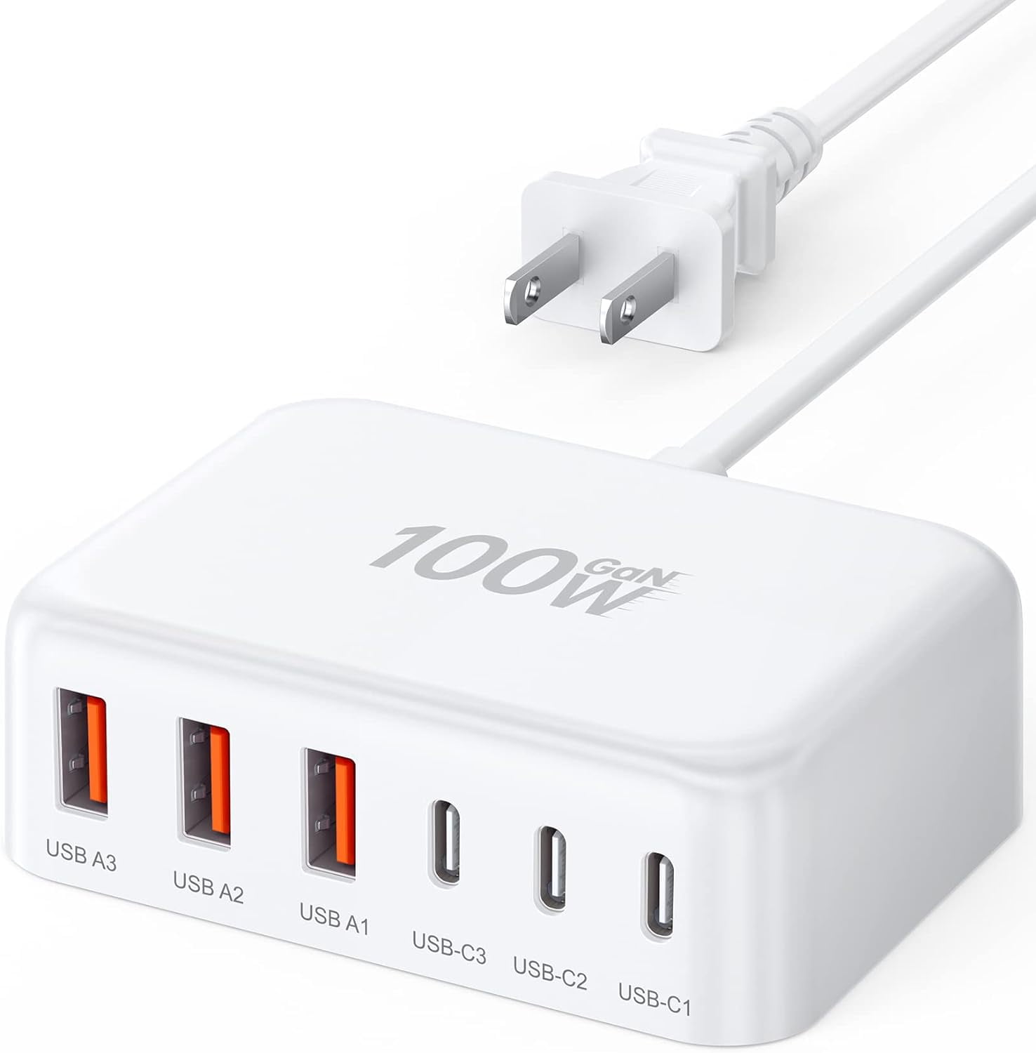 [2026 Updated] USB C Fast Charger, 100W GaN 6 Port Type C Charging ...