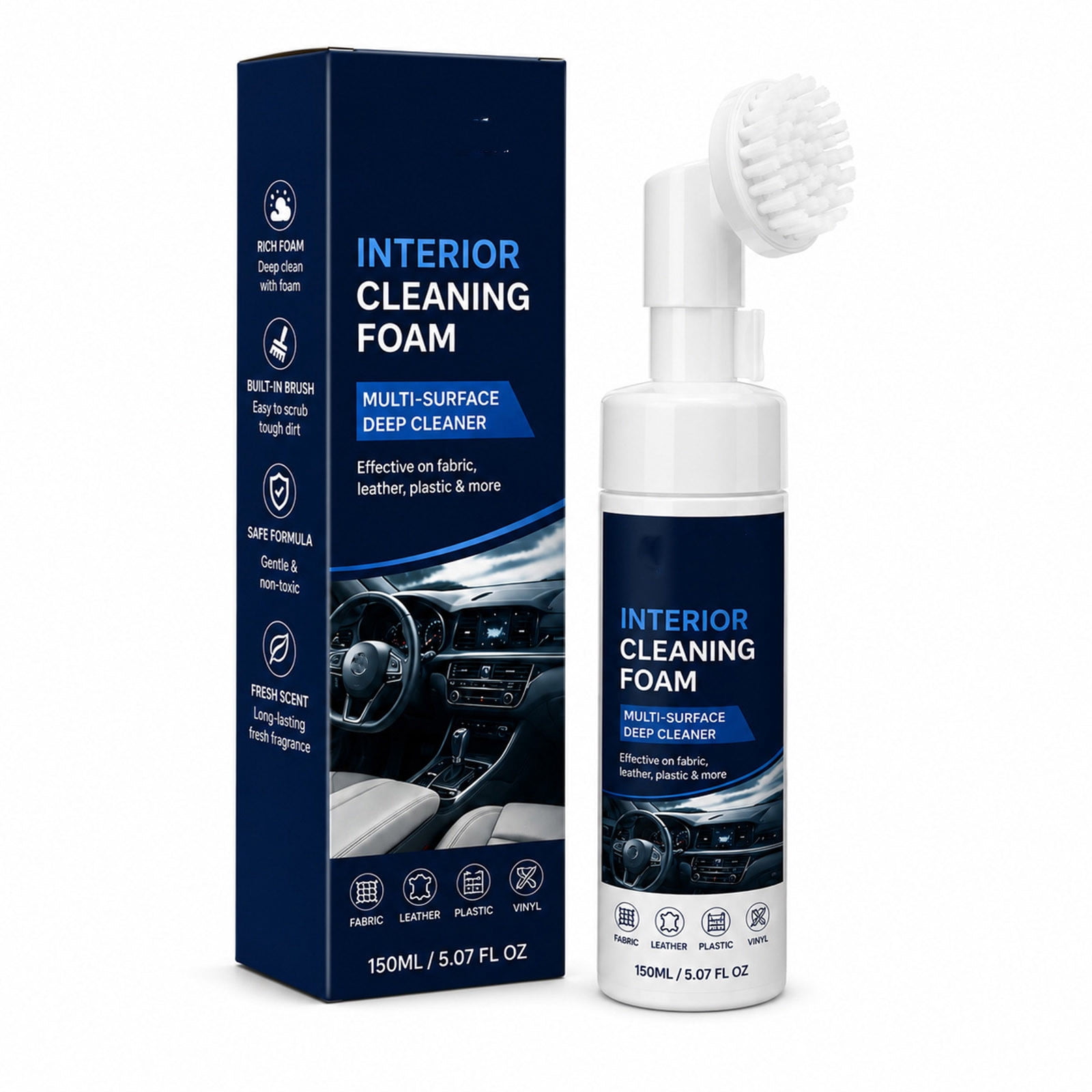 2026 Upgrade 150ml Water-Free Foam Cleaner With Built-In Brush, Multi ...