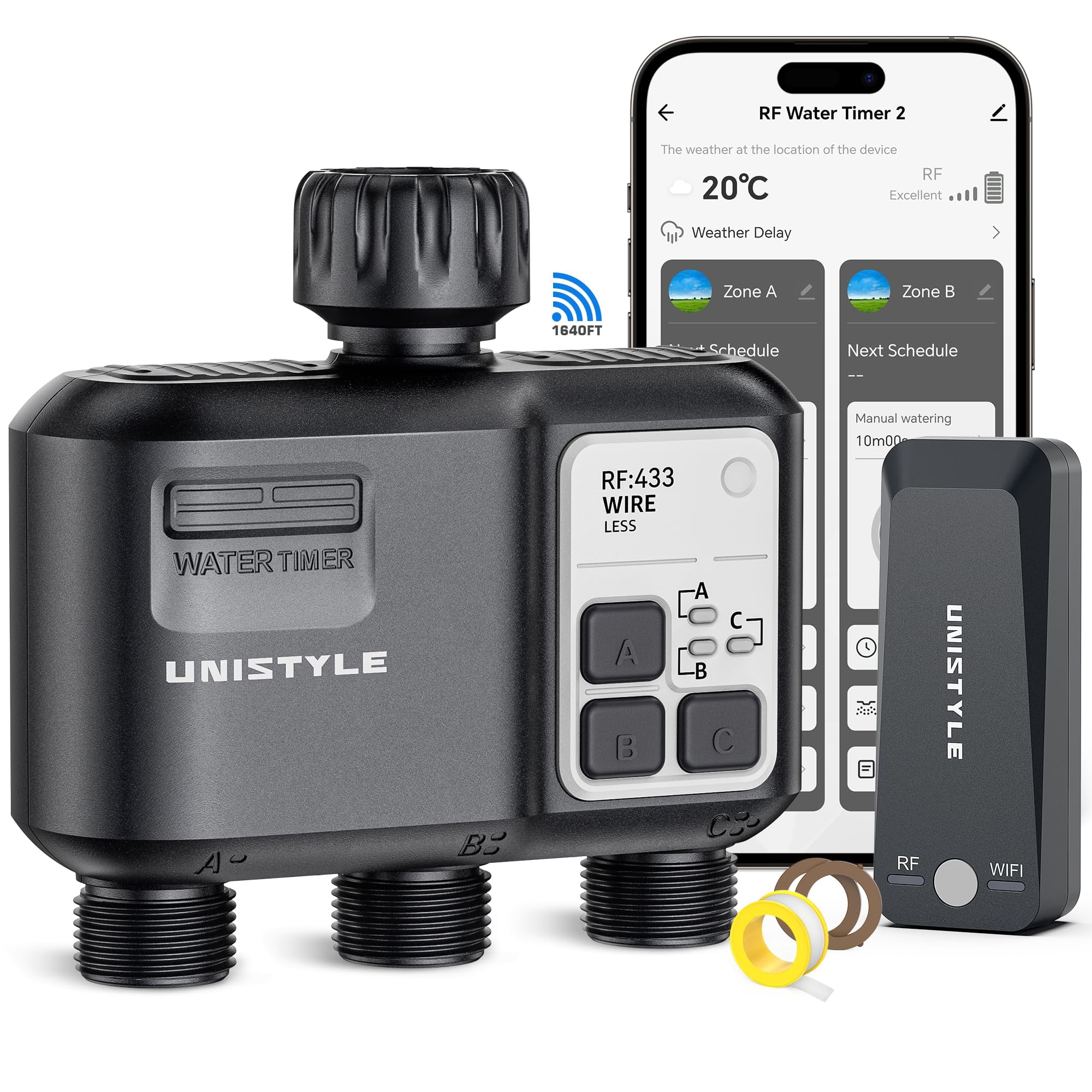 [2026 Upgrade] 1640FT Smart WiFi Sprinkler Timer 3 Alexa & Google Voice ...