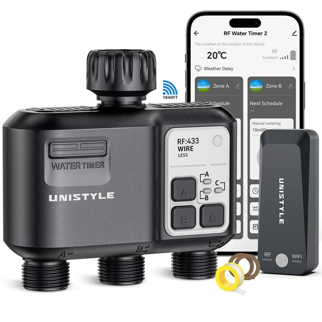 [2026 Upgrade] 1640FT Smart WiFi Sprinkler Timer 3 Alexa & Google Voice ...