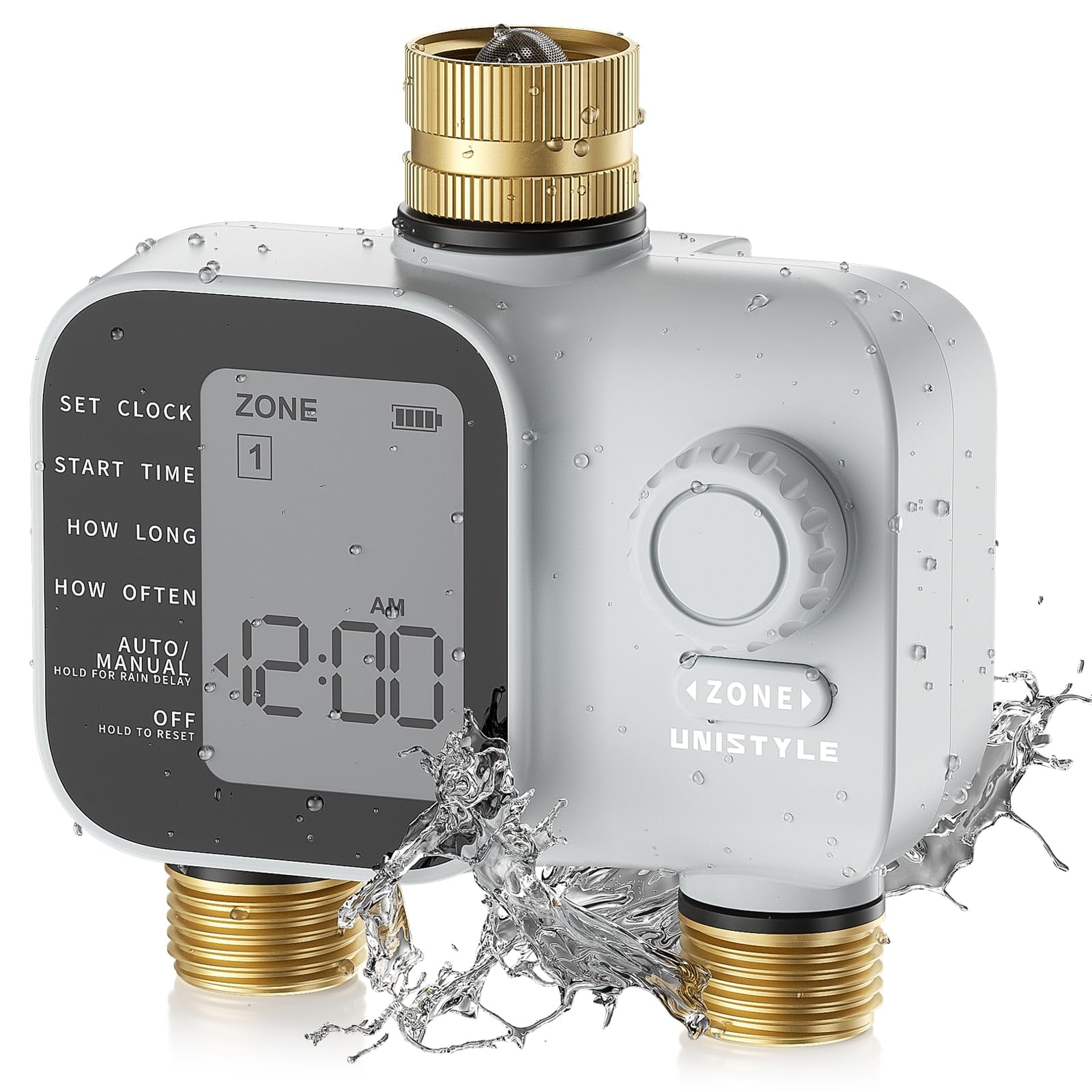 [2026 Upgrade] 2 Zone RRF12 Sprinkler Timer with Outlets, Unistyle ...