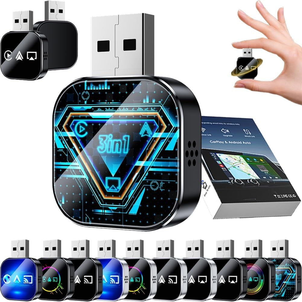 2026 Upgrade 3 in 1 Wireless Carplay Mirror Link Adapter, Wireless Carplay Mirror Link Adapter ...