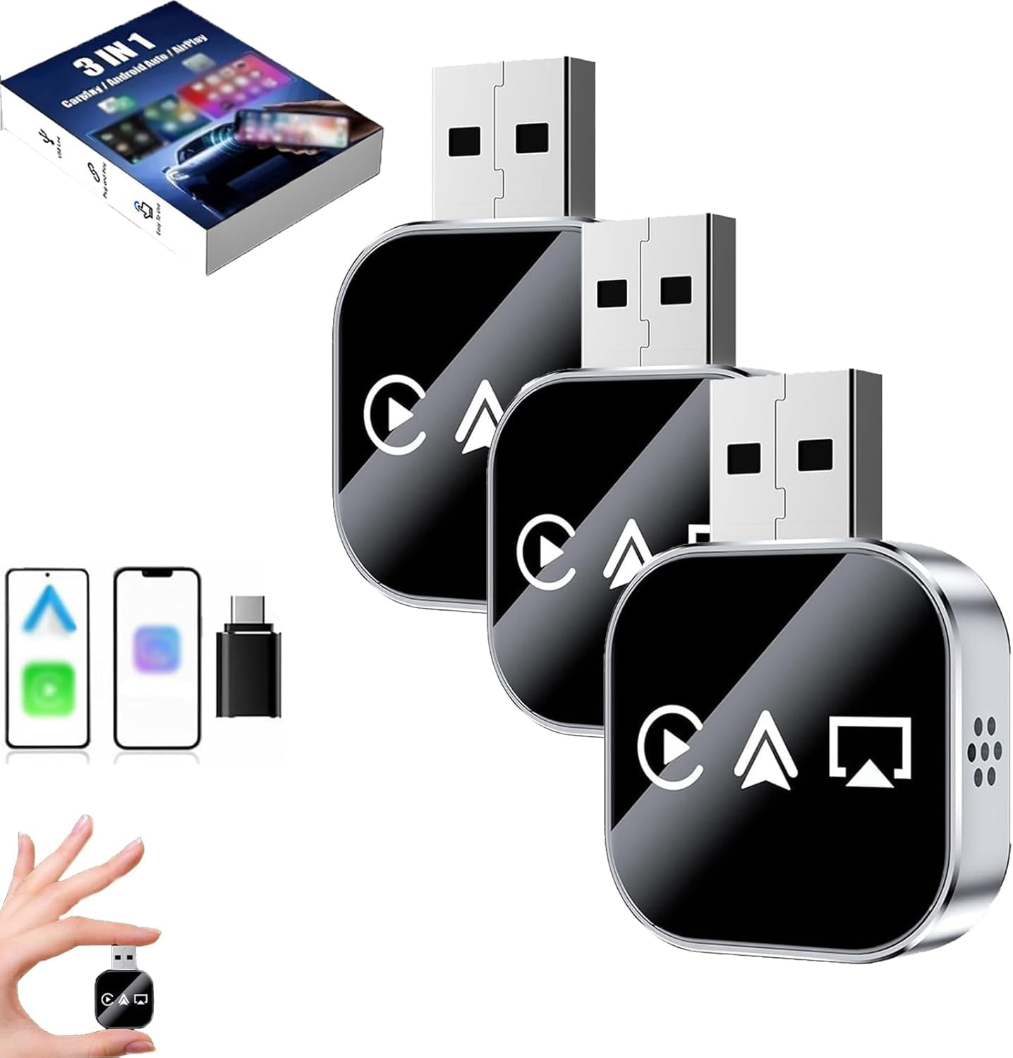 2026 Upgrade 3 in 1 Screen Mirror Adapter for iOS Phone, Wired to ...