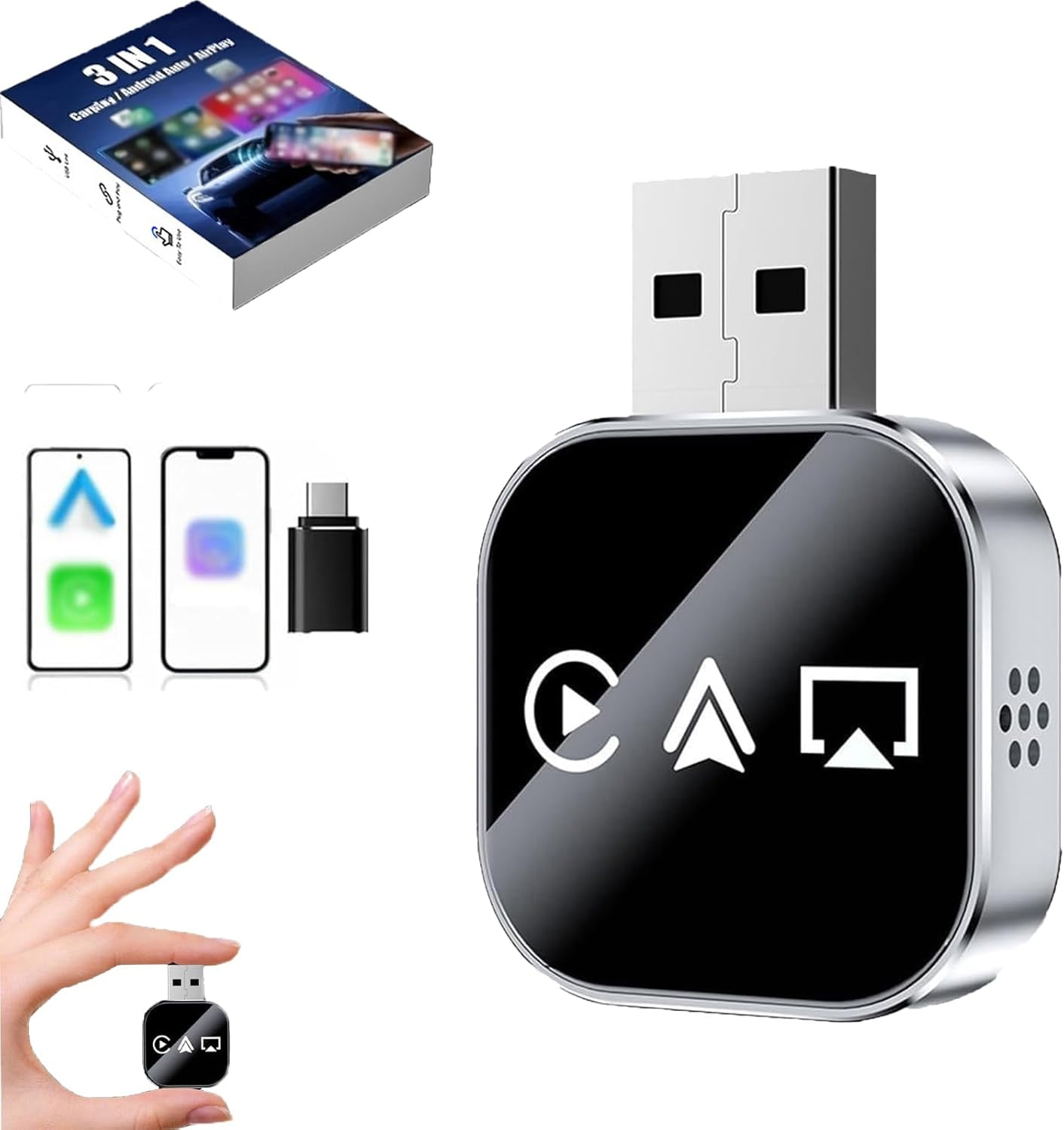 2026 Upgrade 3 in 1 Screen Mirror Adapter for iOS Phone, Wired to ...