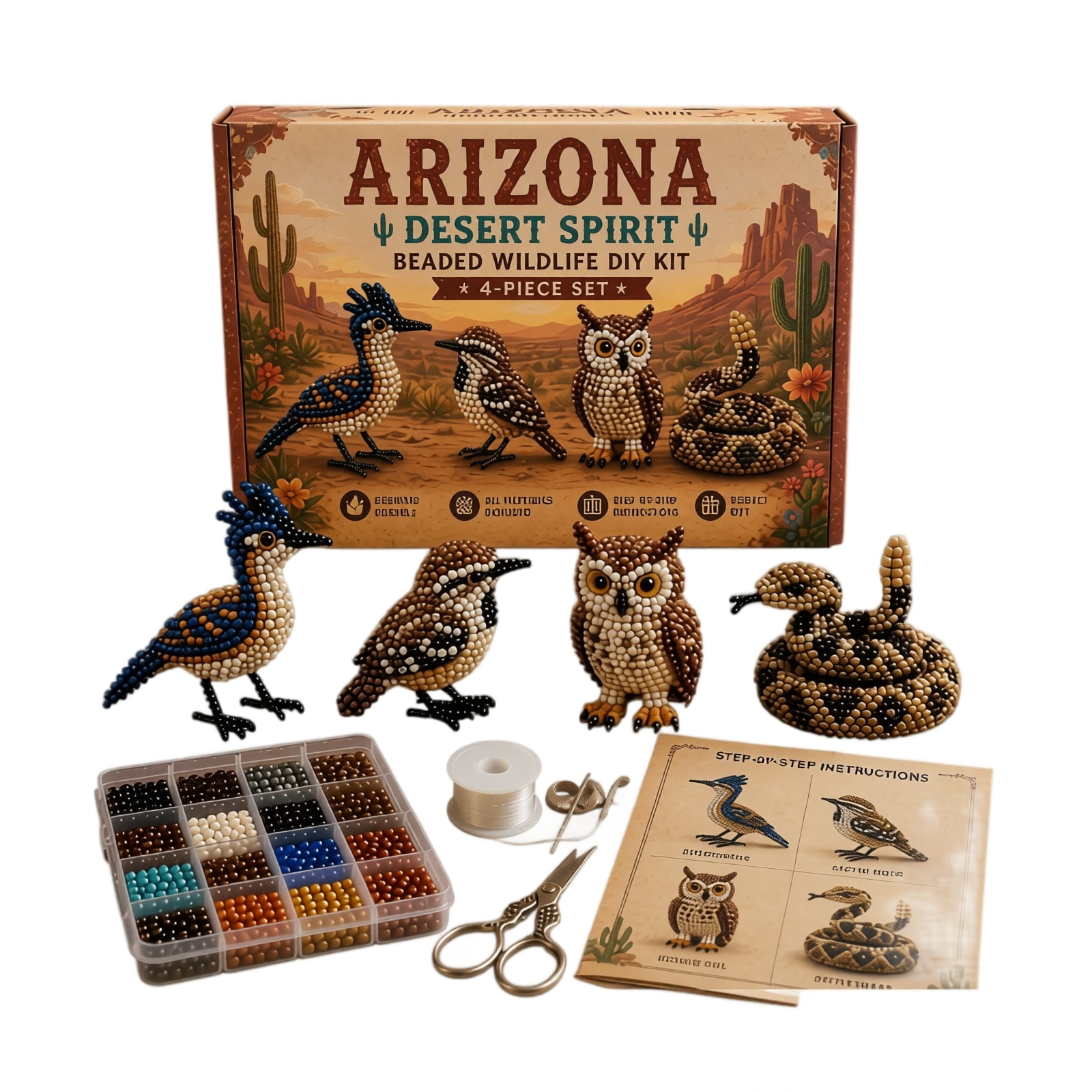 2026 Upgrade 3D Beaded Animal DIY Kit, Arizona Themed Craft Kit ...