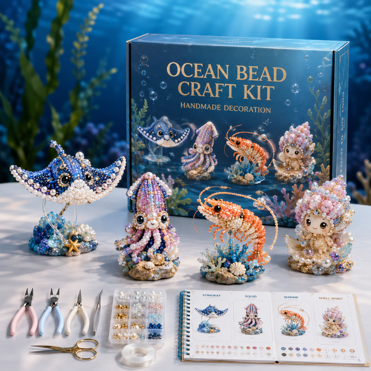 2026 Upgrade 3D Beaded Animal DIY Kit, Innovative Ocean Animal Styles ...