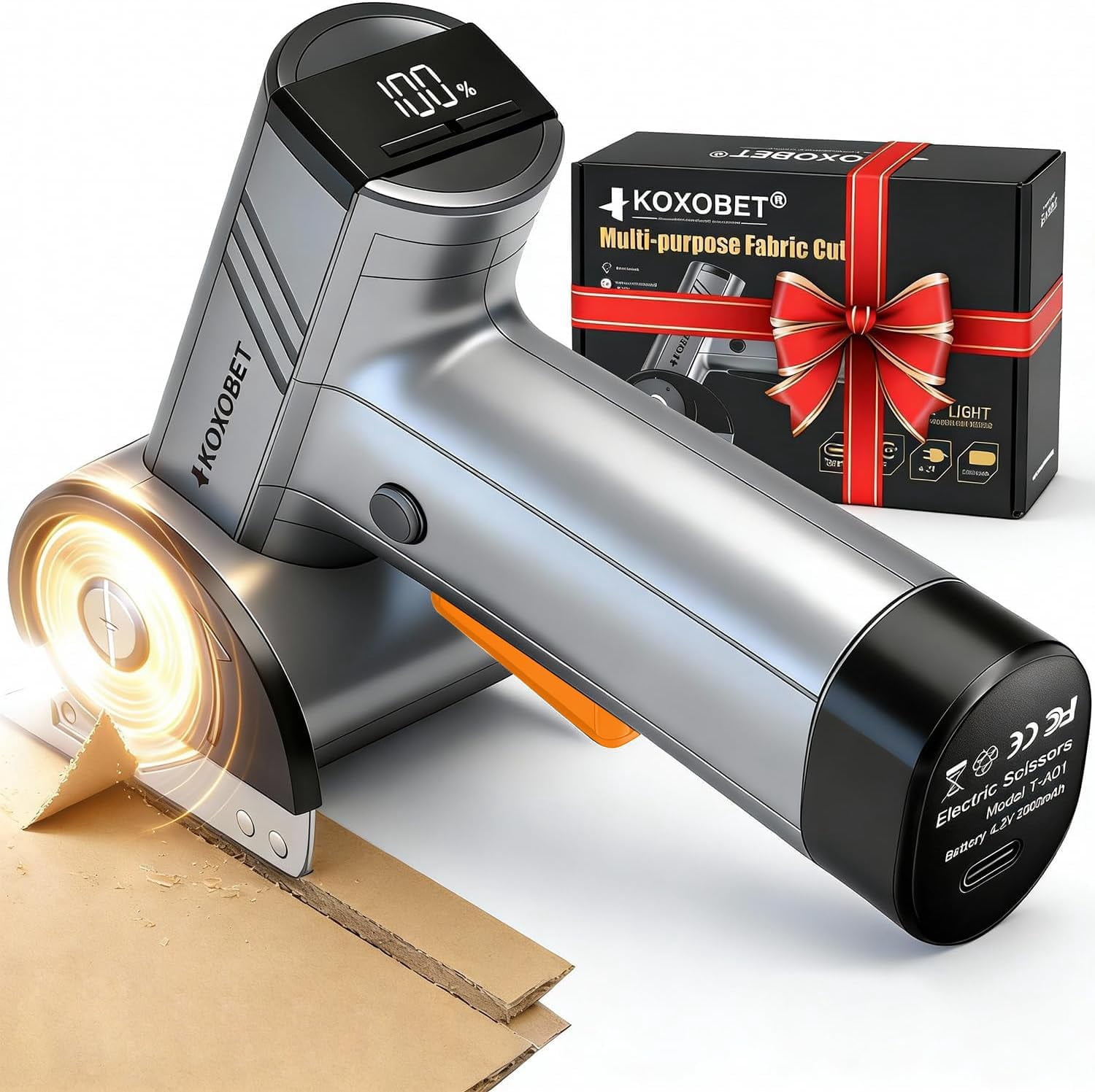 2026 Upgrade 4.2V Cordless Cutting Tool, Cardboard Cutter with LED ...
