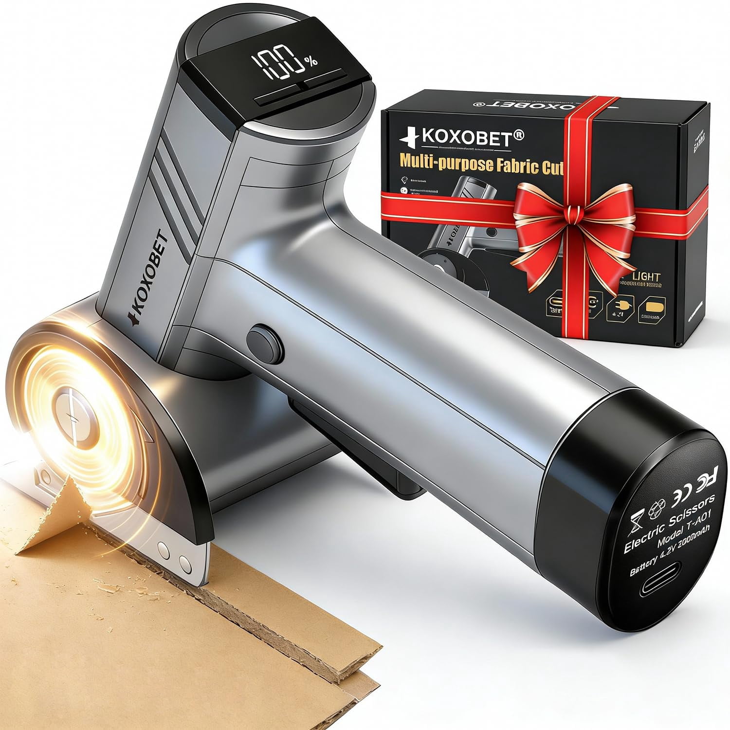 2026 Upgrade 4.2V Cordless Cutting Tool, Cardboard Cutter with LED ...