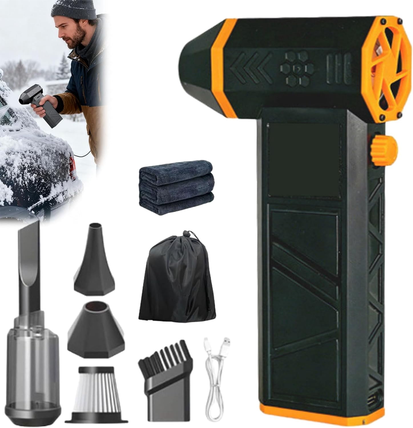 2026 Upgrade 5000w Thermal Snow Blower, Portable Handheld Turbo Blower ...