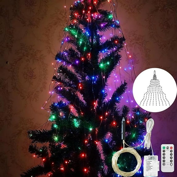 2026 Upgrade Cascading Twinkle Lights for Christmas Tree Waterfall ...