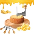2026 Upgrade Cheese Curler Wheel with Wood Base, Sharp Blade Cheese ...