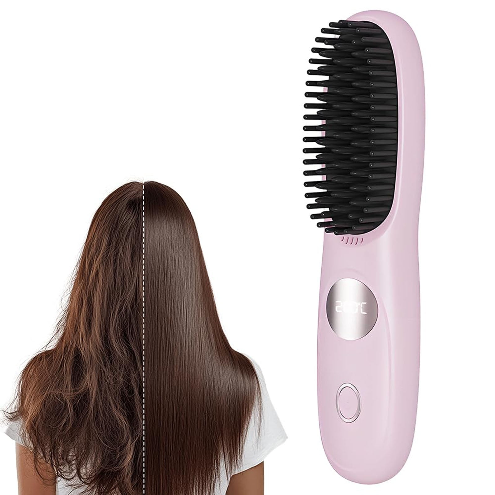 2026 Upgrade Cordless Portable Brush for Straight Hair ,LED Display USB ...