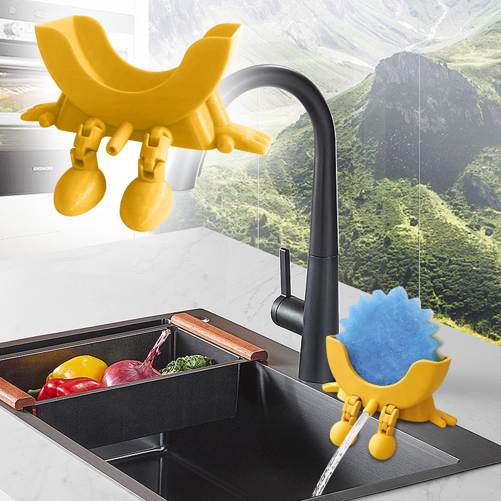2026 Upgrade Cute Hanging Sponge Holder with Drainage – Keeps Your ...
