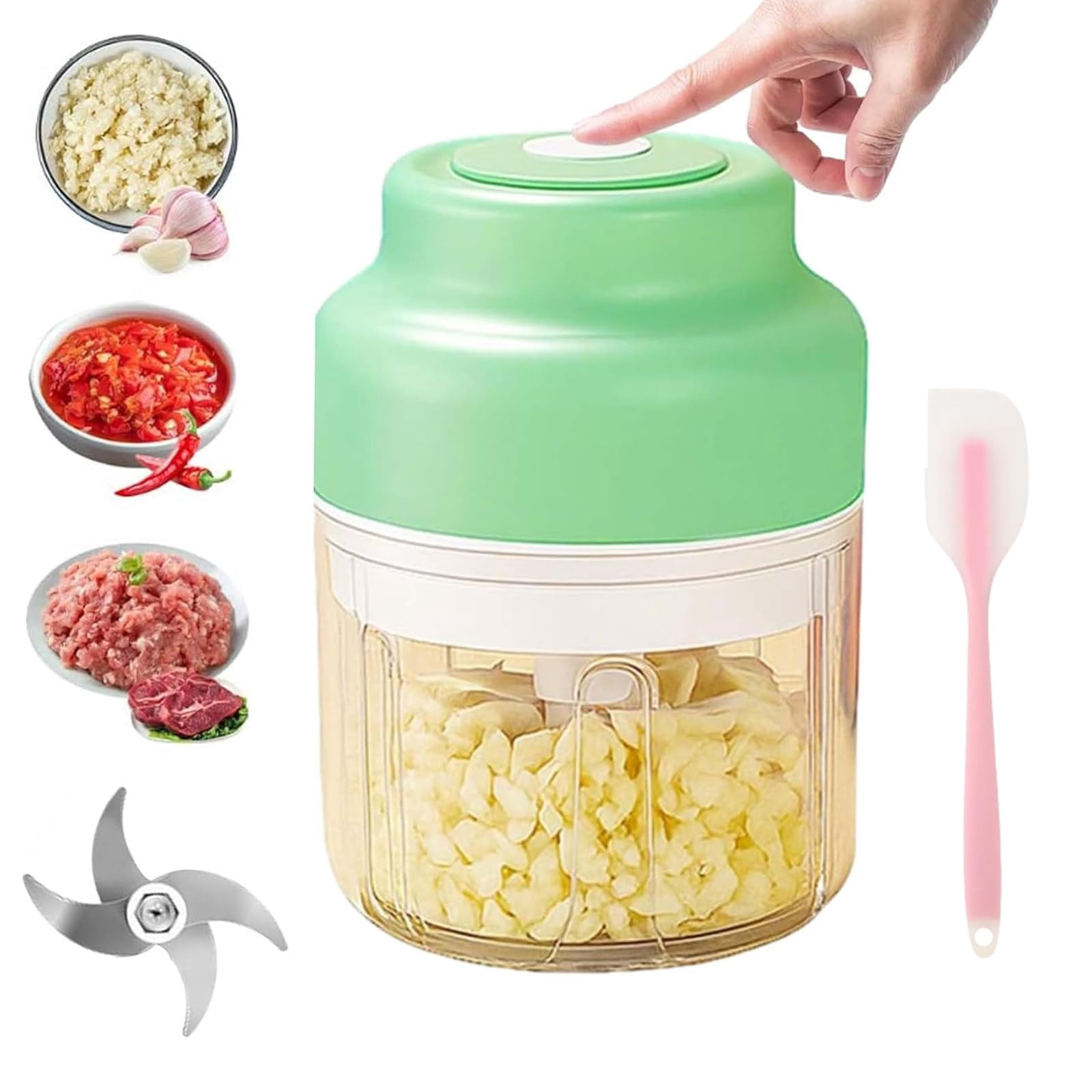 2026 Upgrade Electric Garlic Chopper, One-Touch Operation with 4 or 6 ...