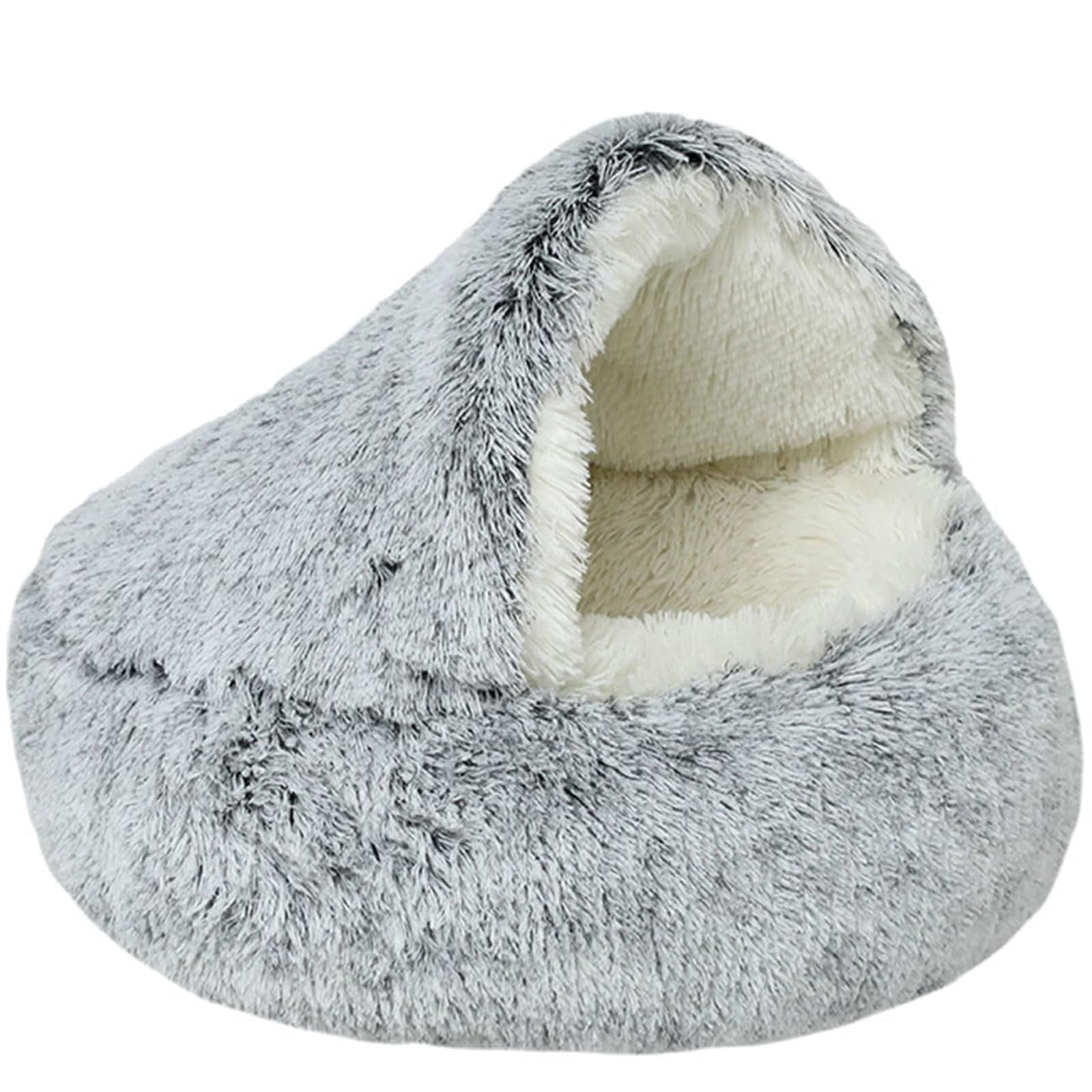 2026 Upgrade Hooded Plush Pet Nest Bed, Enclosed Warm Sleeping Cushion ...