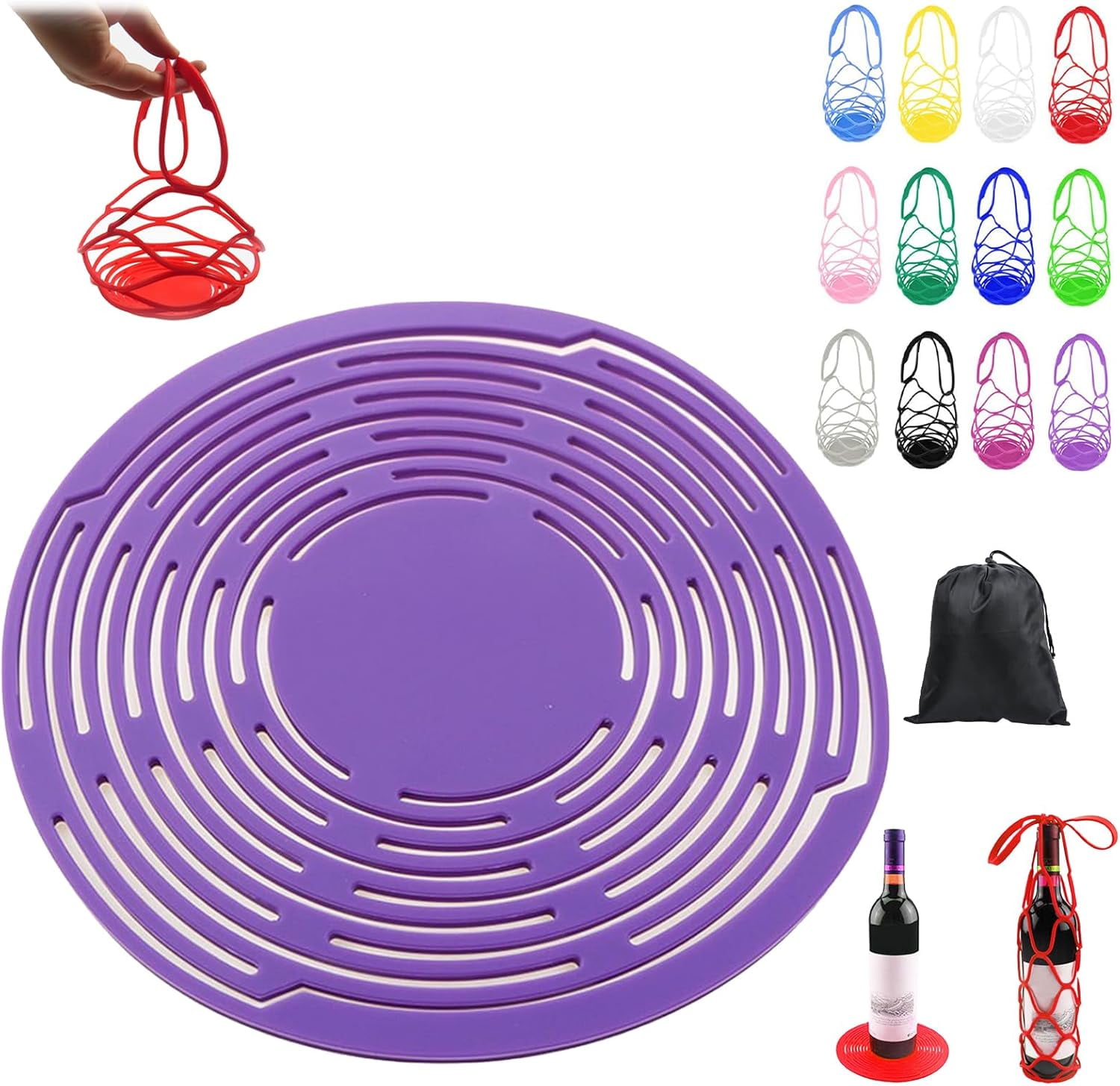 2026 Upgrade Multi-use Silicone Storage Bag Organizer, Silicone Wine ...