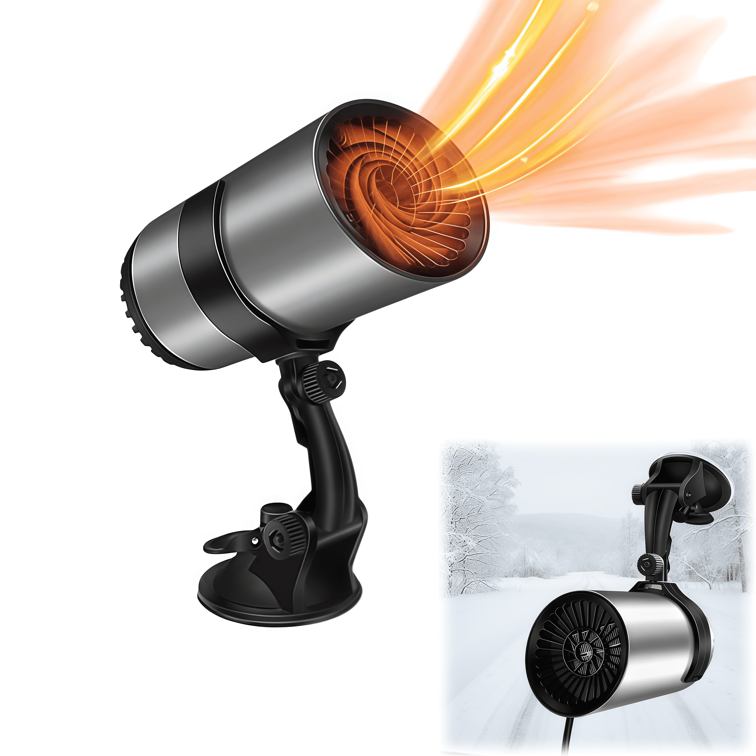 2026 Upgrade New 2 In 1 Portable Car Heater and Fan, 360° Rotation Plug ...