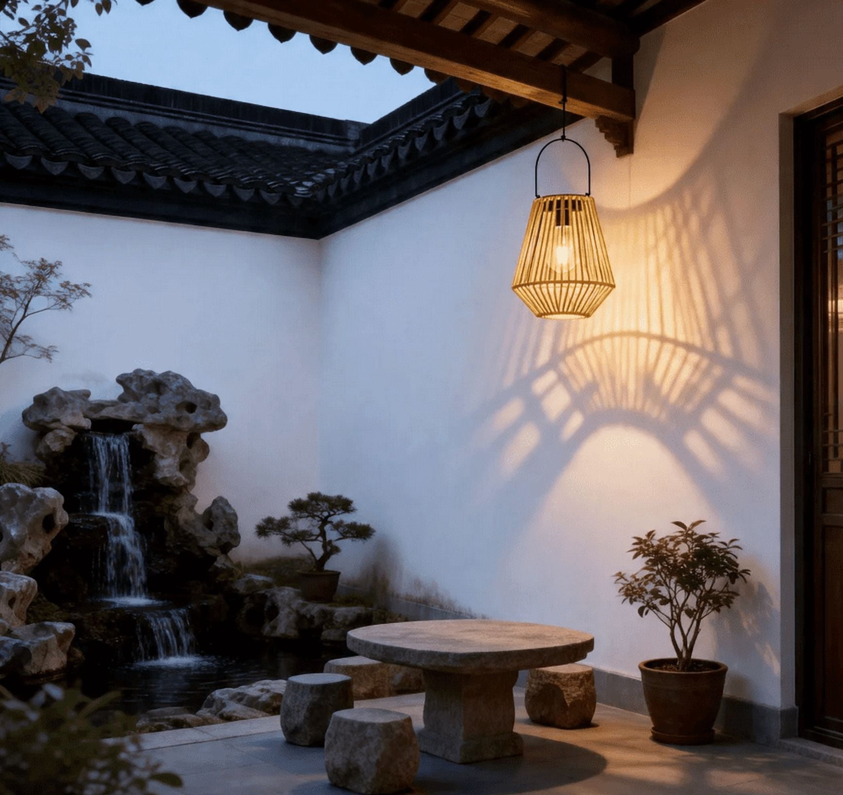 2026 Upgrade Outdoor Solar Courtyard Lights Rattan Woven Lanterns ...