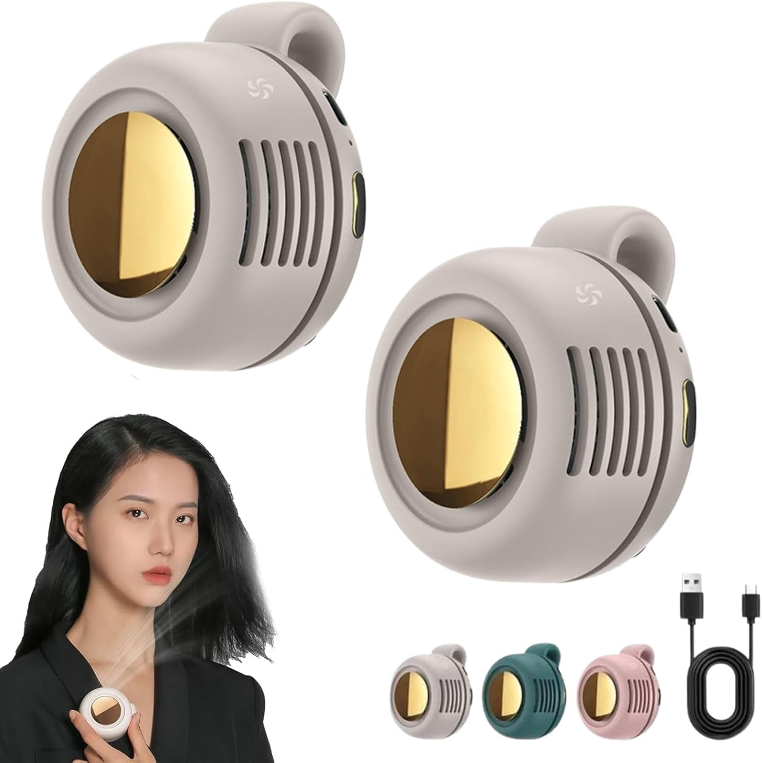 2026 Upgrade Portable Silent Mini Bladeless Fan Clip On, Adjustable 3 ...
