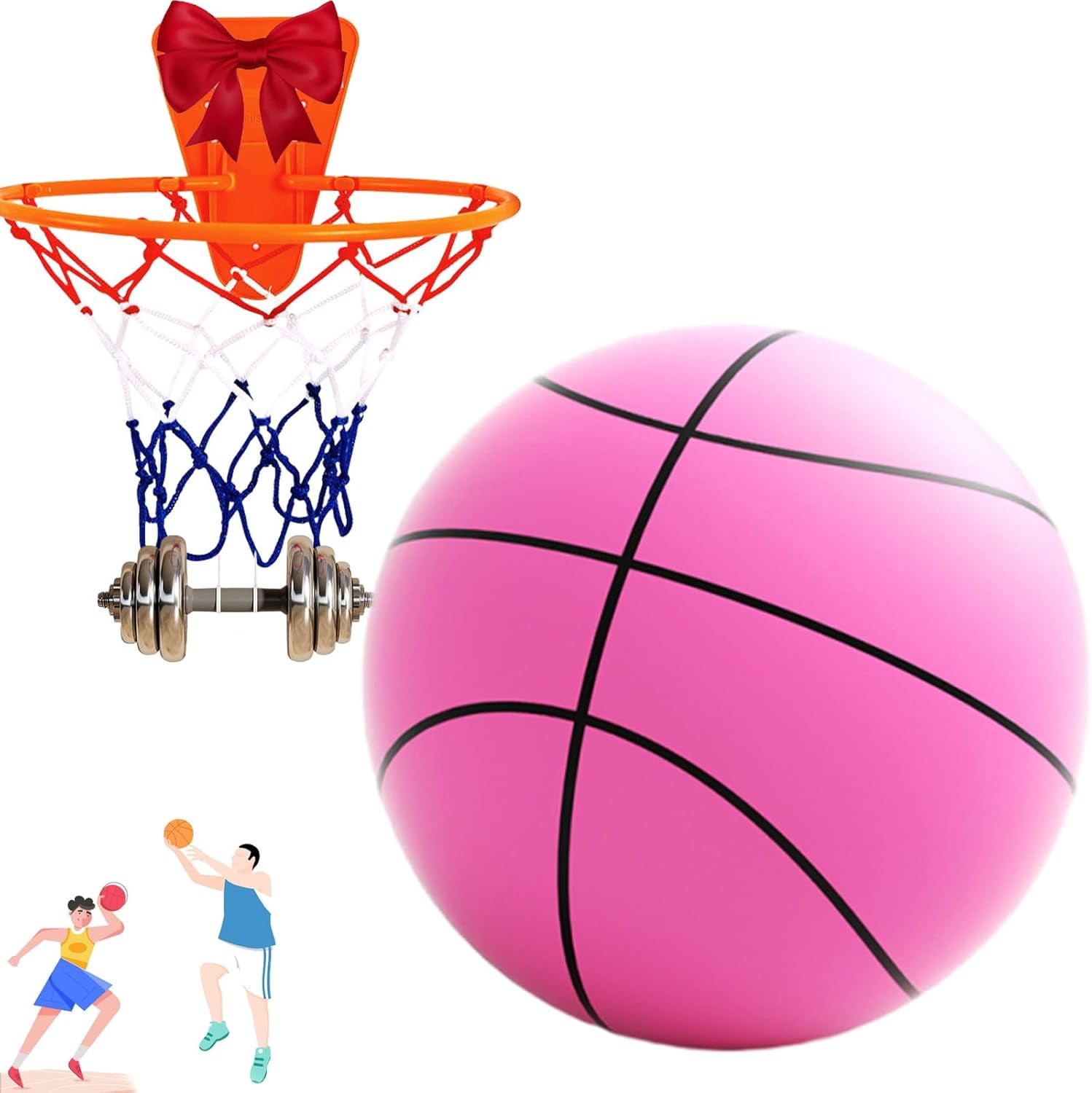 2026 Upgrade Silent Basketball with Indoor Basketball Net, Silent ...