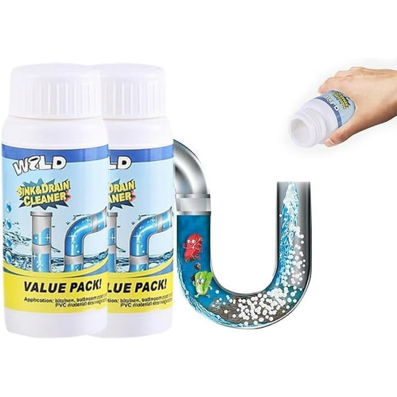 2026 Upgrade Sink & Drain Cleaner Powder, Rapid-Foam Fast-Acting Multi ...