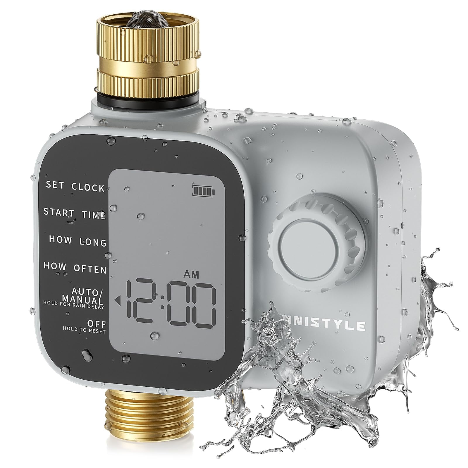[2026 Upgrade] Sprinkler Timer DHF10 with Brass Inlets & Outlets, Programmable Water Timer for ...