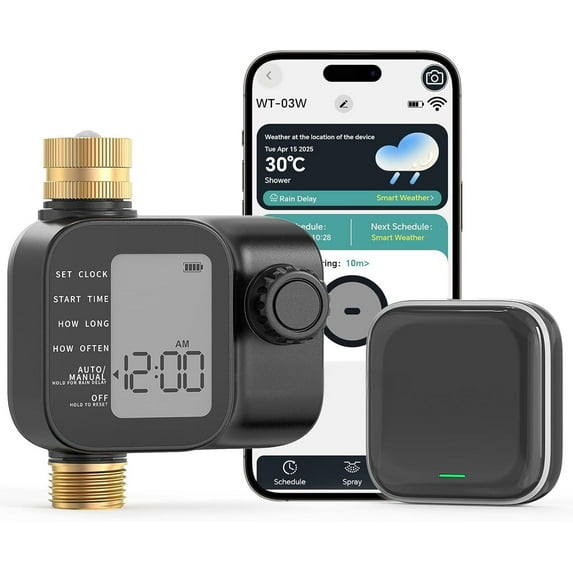 [2026 Upgrade] WiFi Sprinkler Timer with Brass Inlets & Outlets, Water ...