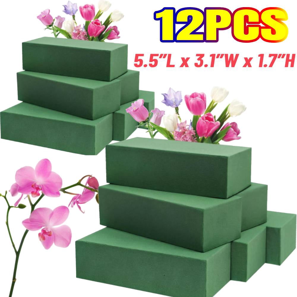 2026 Upgraded 12 Pack Floral Flower Foam Blocks, Green Plant Foam for ...