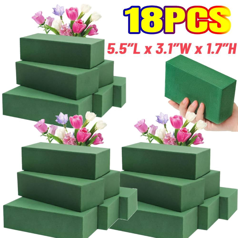 2026 Upgraded 18 Pack Floral Flower Foam Blocks, Green Plant Foam for ...