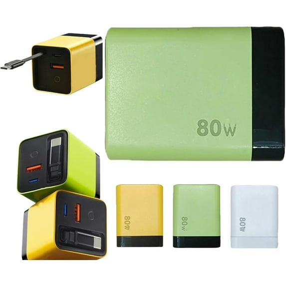 2026 Upgraded 3-in-1 Retractable 80W Max Fast Charger - Portable, for ...