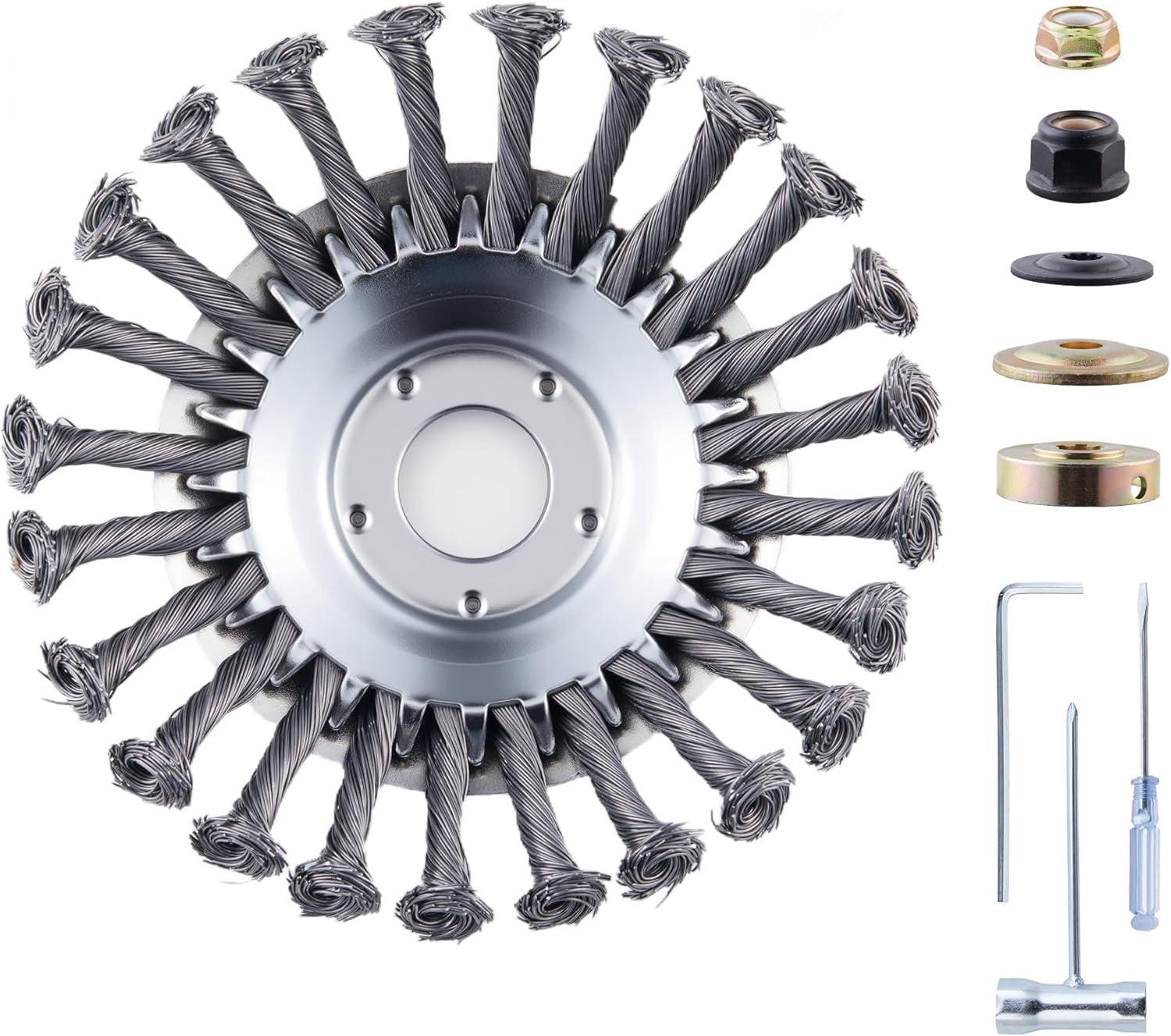 2026 Upgraded 6 Inch Steel Wire Weed Trimmer Head, Indestructible Heavy ...
