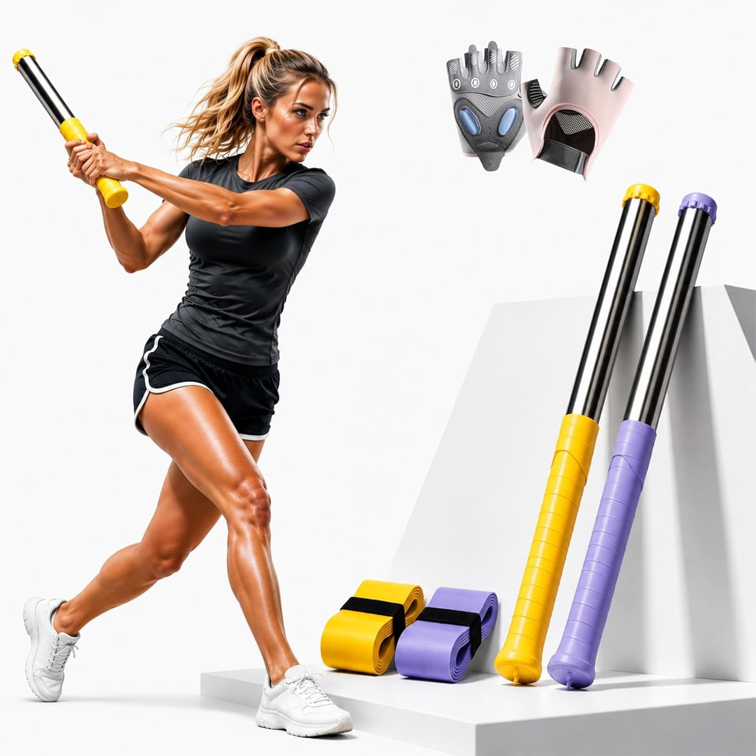 2026 Upgraded Adjustable Intensity Badminton Swing Trainer, 11.8" Swing ...