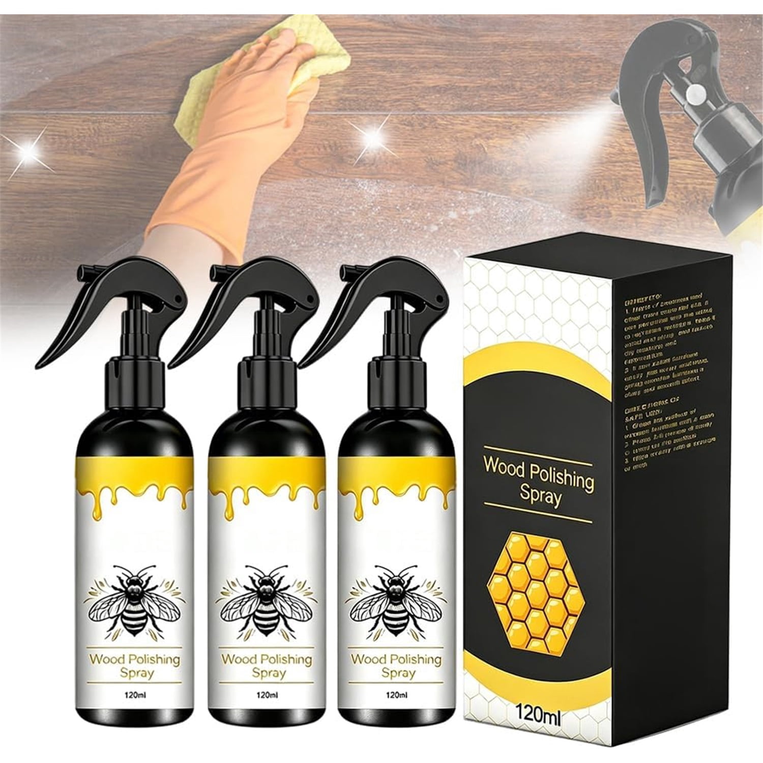 2026 Upgraded Beeswax Wood Polish Spray, Natural Essential Oil Wax ...