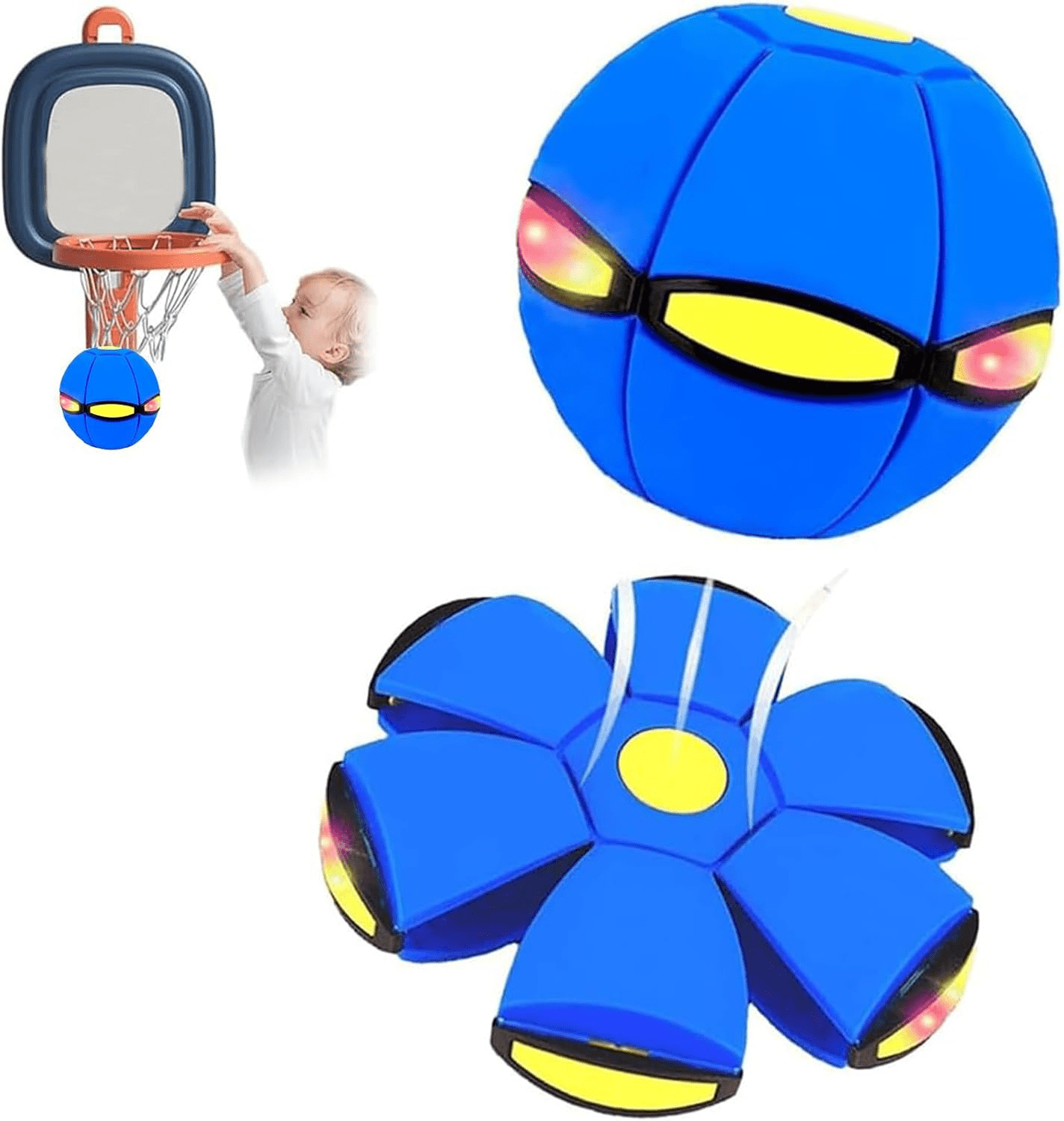 2026 Upgraded Bouncing Ball with LED Lights, Magic Metaball, Magic Flying Saucer, Bouncy Ball ...