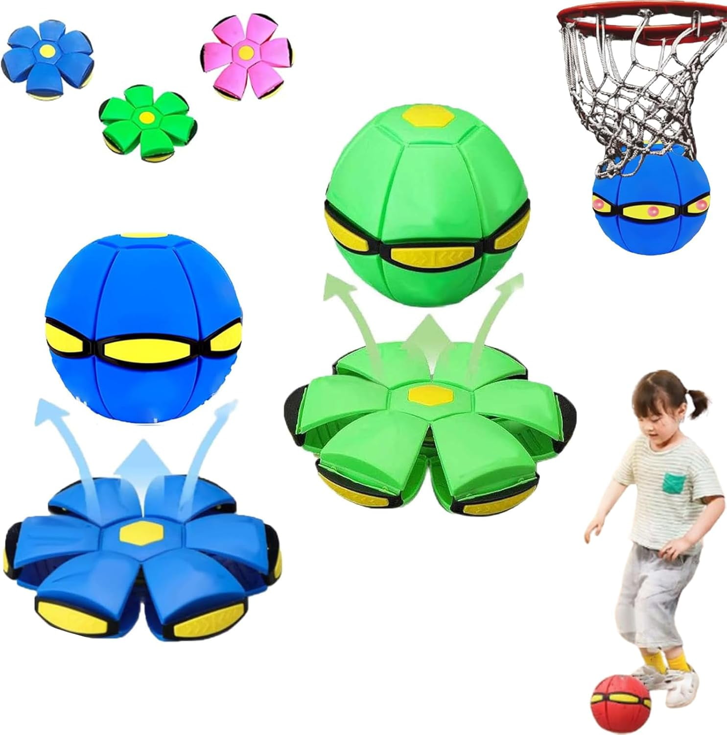 2026 Upgraded Bouncing Ball with LED Lights, Magic Metaball, Magic Flying Saucer, Bouncy Ball ...